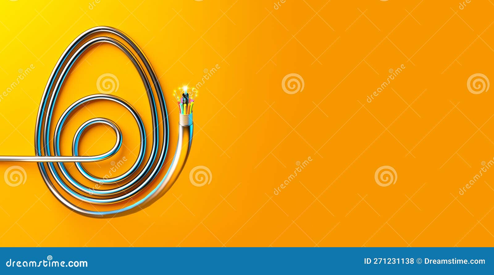 Creative Easter Design Template with an Egg Shaped Fiber Optic Cable ...