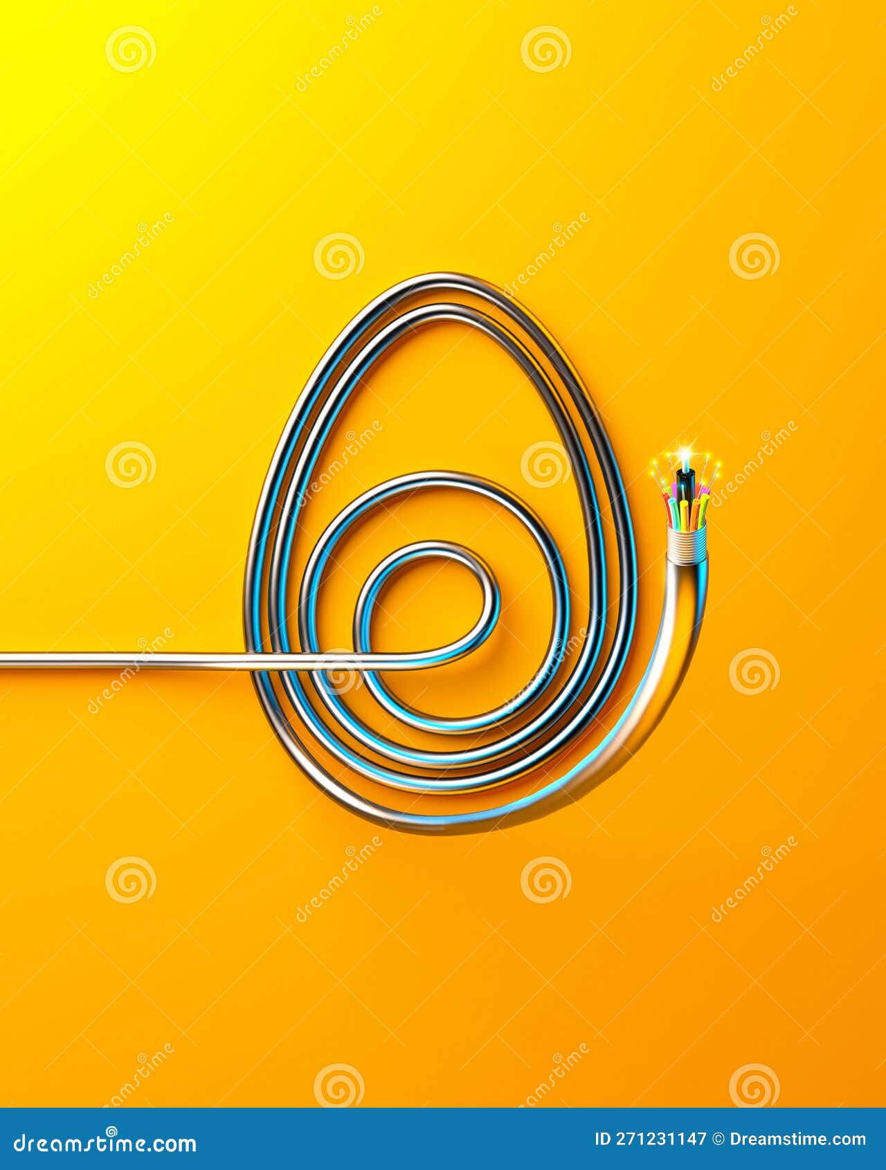 Creative Easter Design Template with an Egg Shaped Fiber Optic Cable ...