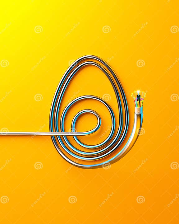 Creative Easter Design Template with an Egg Shaped Fiber Optic Cable ...