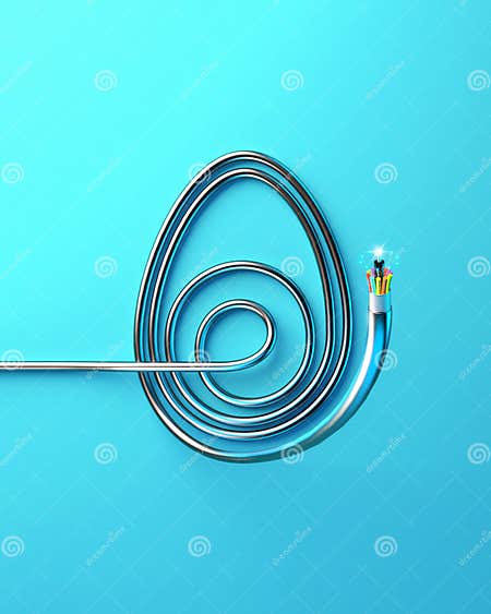 Creative Easter Design Template with an Egg Shaped Fiber Optic Cable ...