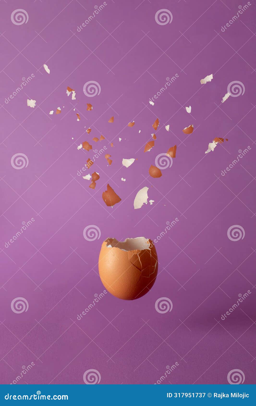 Creative Easter Egg 3D Render. Surprise Egg Concept Egg Shell Explosion ...