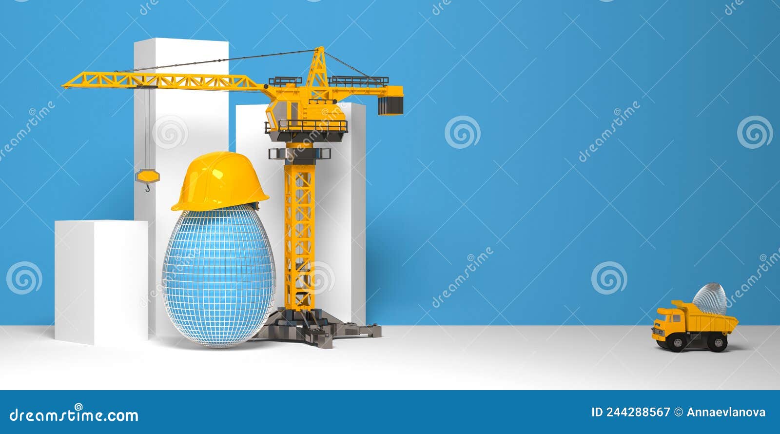 Creative Easter Greeting Card or Banner Template for a Construction ...