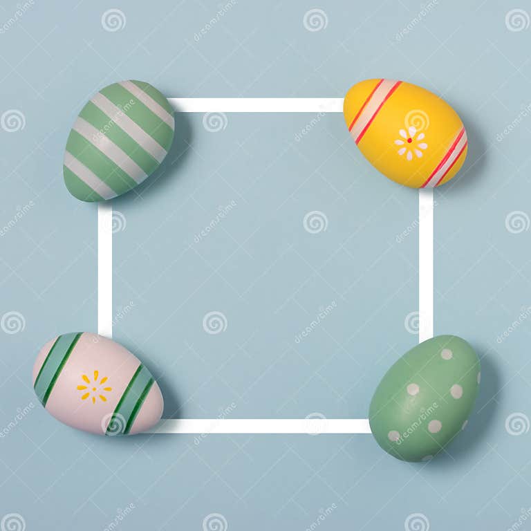 Creative Easter Layout Made of Colorful Eggs Stock Photo - Image of ...