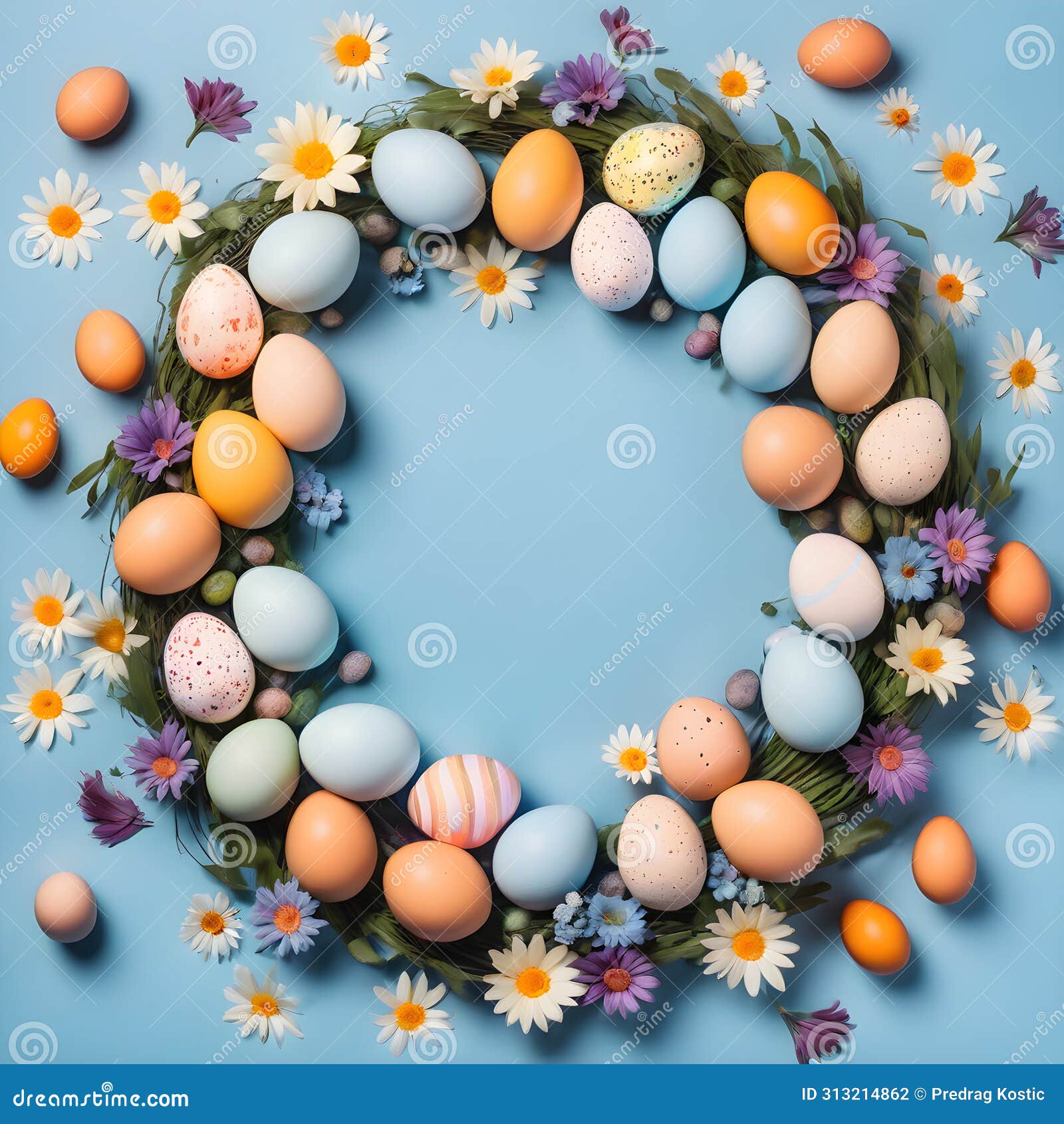 Creative Easter Layout Made of Colorful Eggs Stock Illustration ...