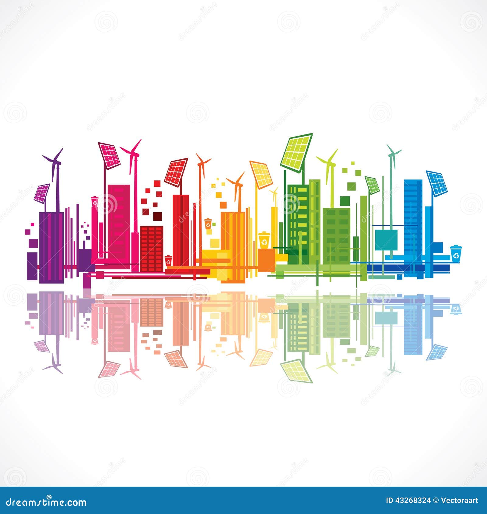 Creative Eco-friendly City Design Vector Stock Vector - Illustration of ...