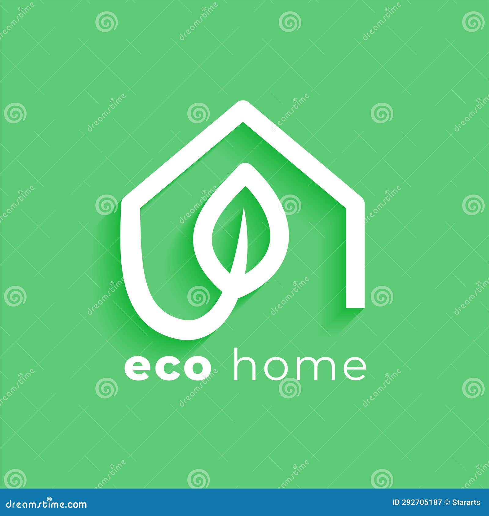 Creative Eco Home Icon Green Background Design Stock Illustration ...