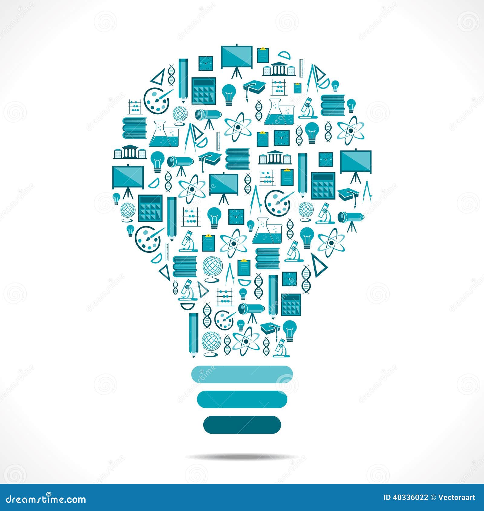 Creative Education Icon Design Bulb Stock Vector - Illustration of blue ...
