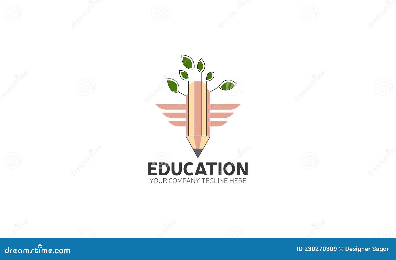Natural Education Pencil Logo Design Stock Vector - Illustration of ...