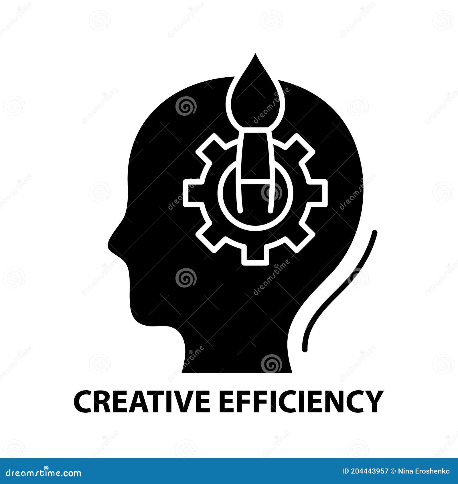 Creative Efficiency Icon, Black Vector Sign with Editable Strokes ...