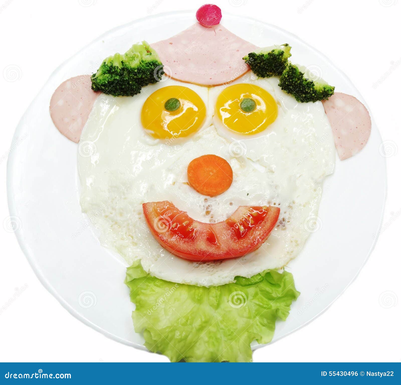 Creative Egg Breakfast for Child Face Form Stock Photo - Image of salad ...