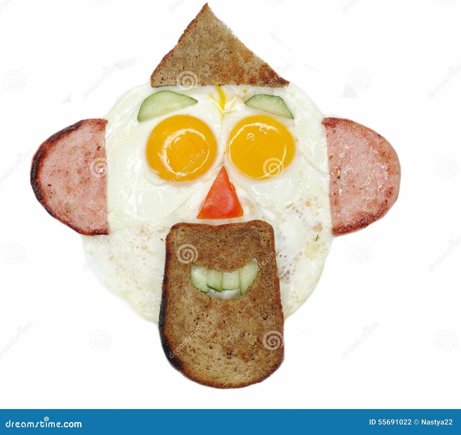 Creative Egg Breakfast for Child Face Form Stock Photo - Image of ...