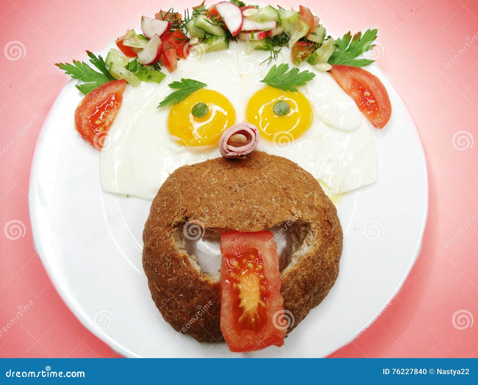 Creative Egg Breakfast for Child Face Form Stock Photo - Image of food ...