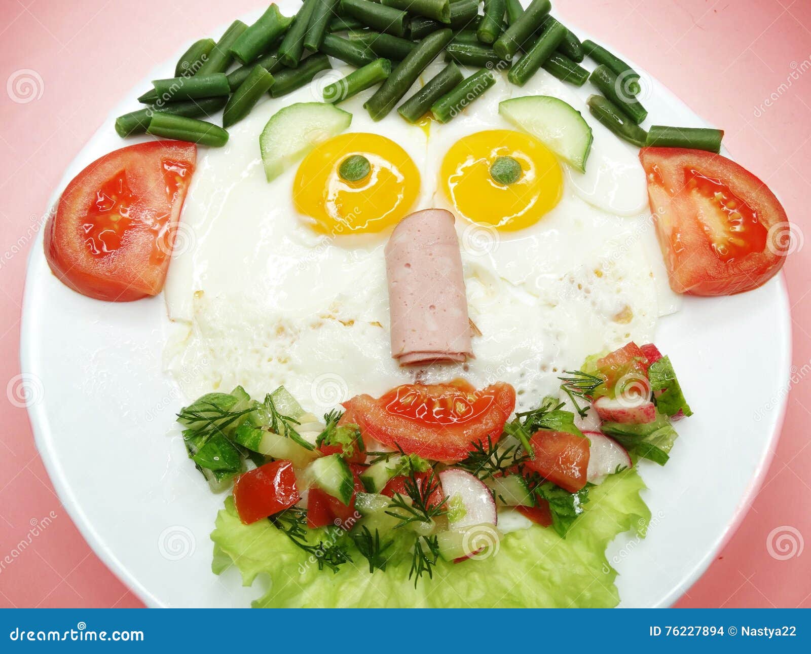 Creative Egg Breakfast for Child Face Form Stock Photo - Image of food ...