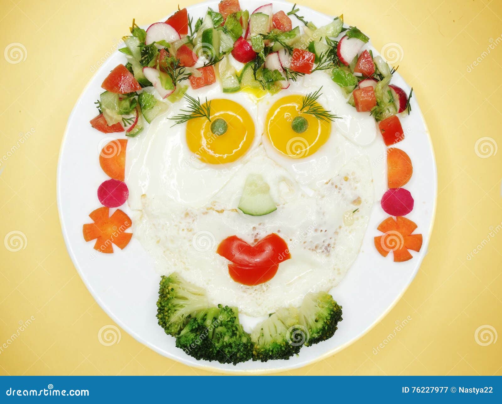 Creative Egg Breakfast for Child Face Form Stock Image - Image of tasty ...