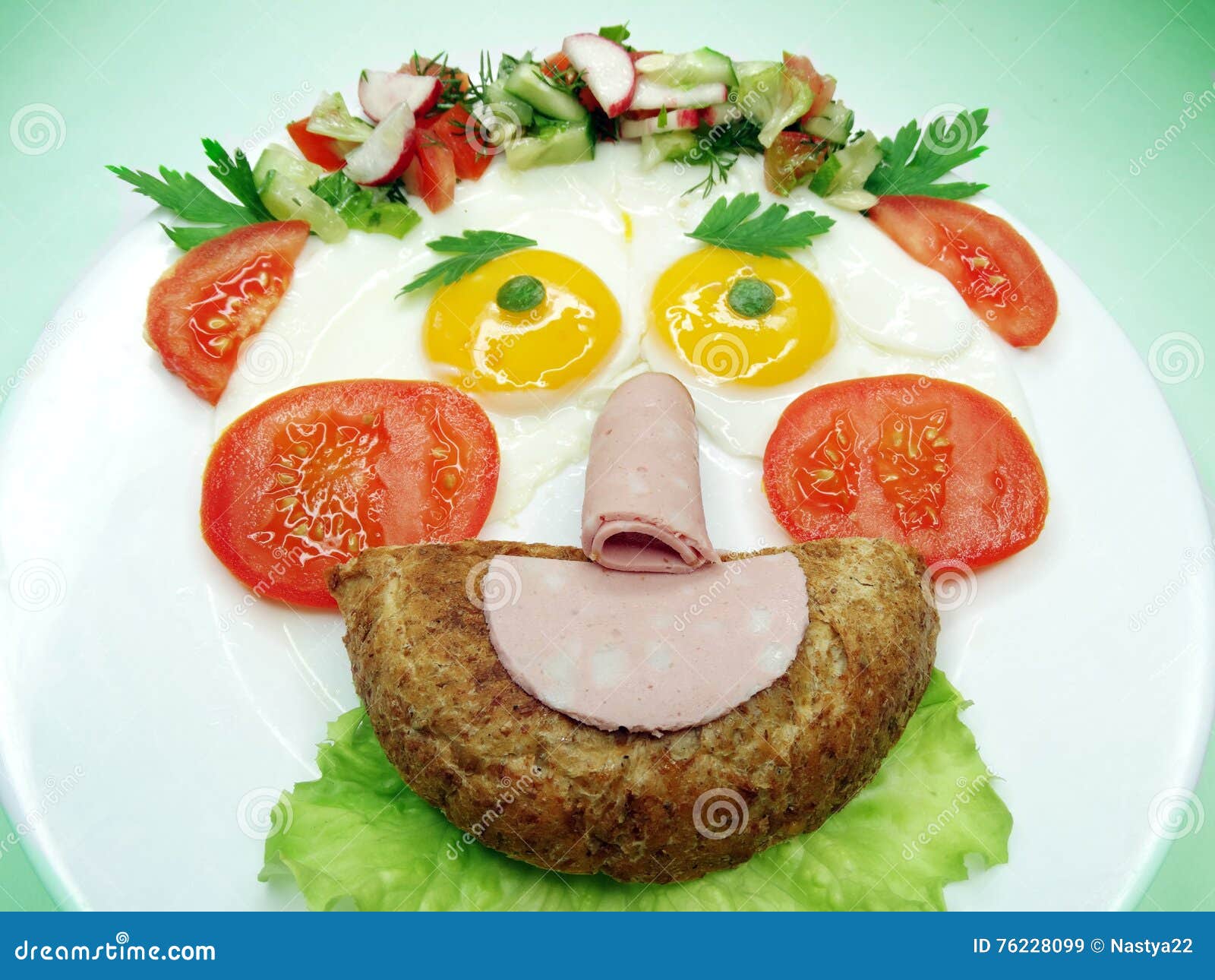 Creative Egg Breakfast for Child Face Form Stock Image - Image of ...