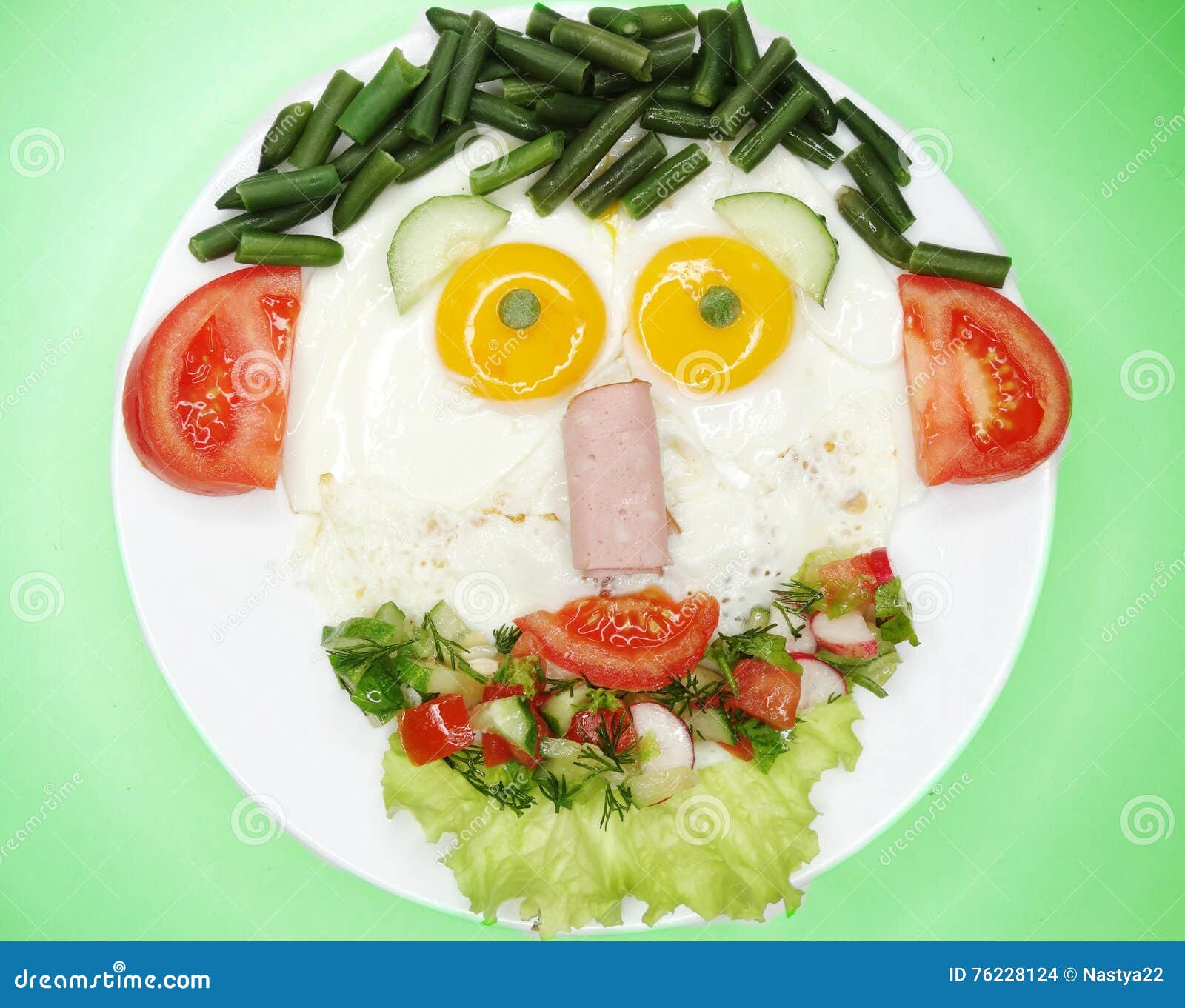 Creative Egg Breakfast for Child Face Form Stock Photo - Image of ...