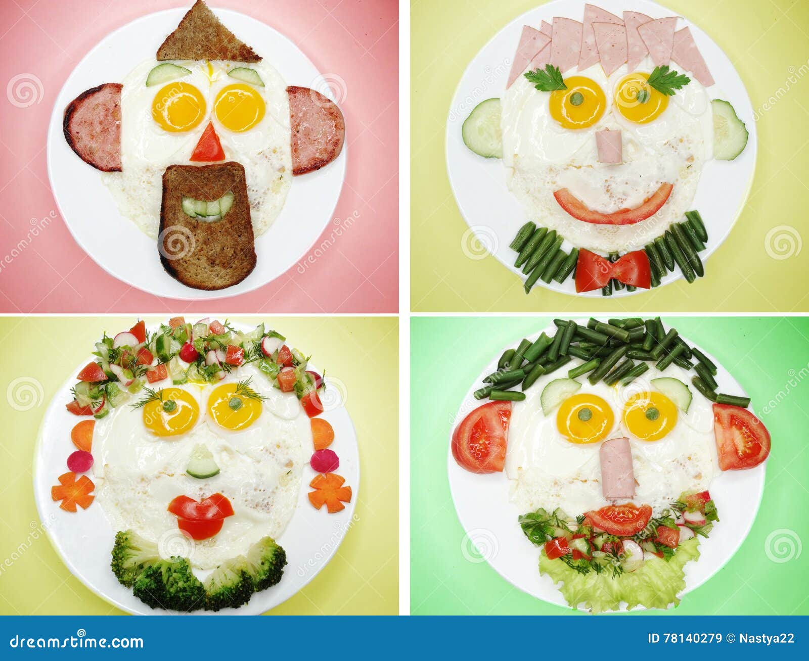Creative Egg Breakfast for Child Face Form Stock Image - Image of ...