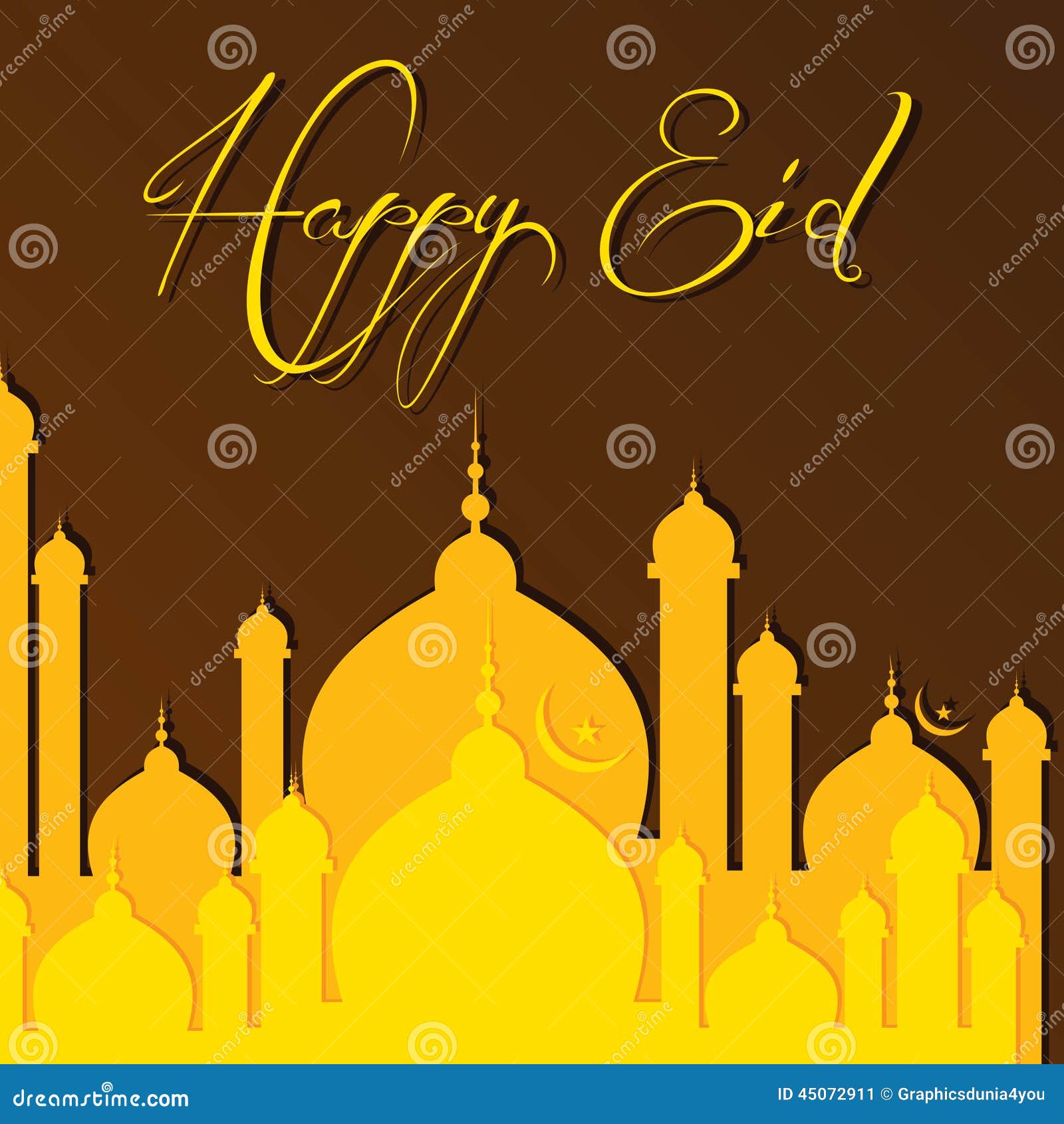 Creative Eid greeting stock vector. Illustration of middle - 45072911