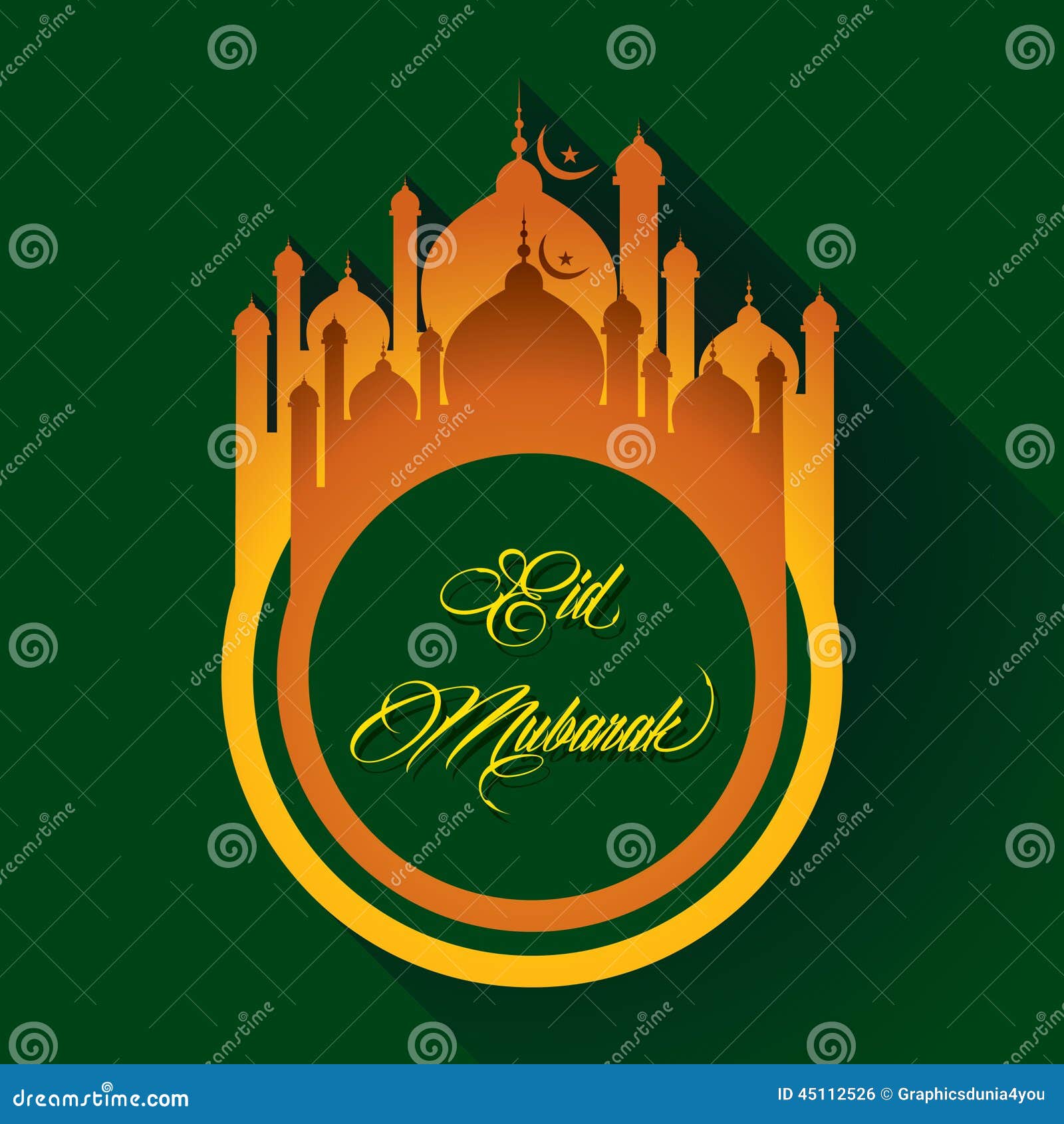 Creative Eid greeting stock vector. Illustration of calligraphy - 45112526