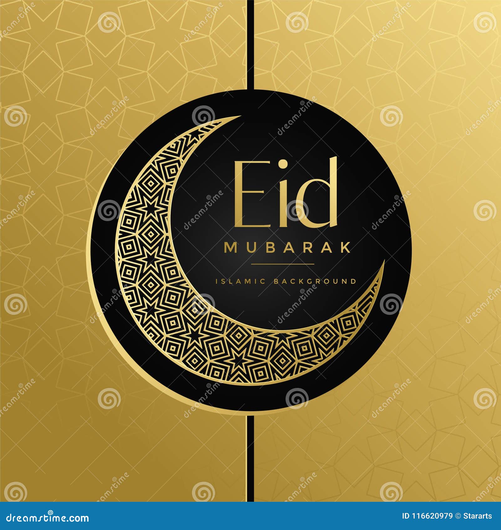Creative Eid Moon Decorative Golden Design Stock Vector - Illustration ...