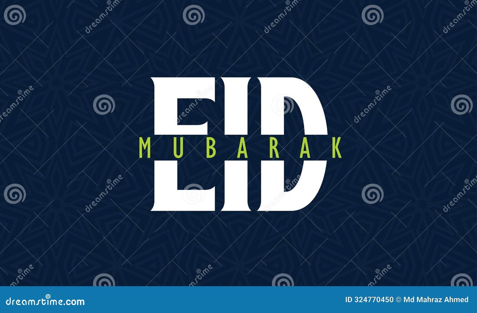 Creative Eid Mubarak Text Design. Stock Illustration - Illustration of ...