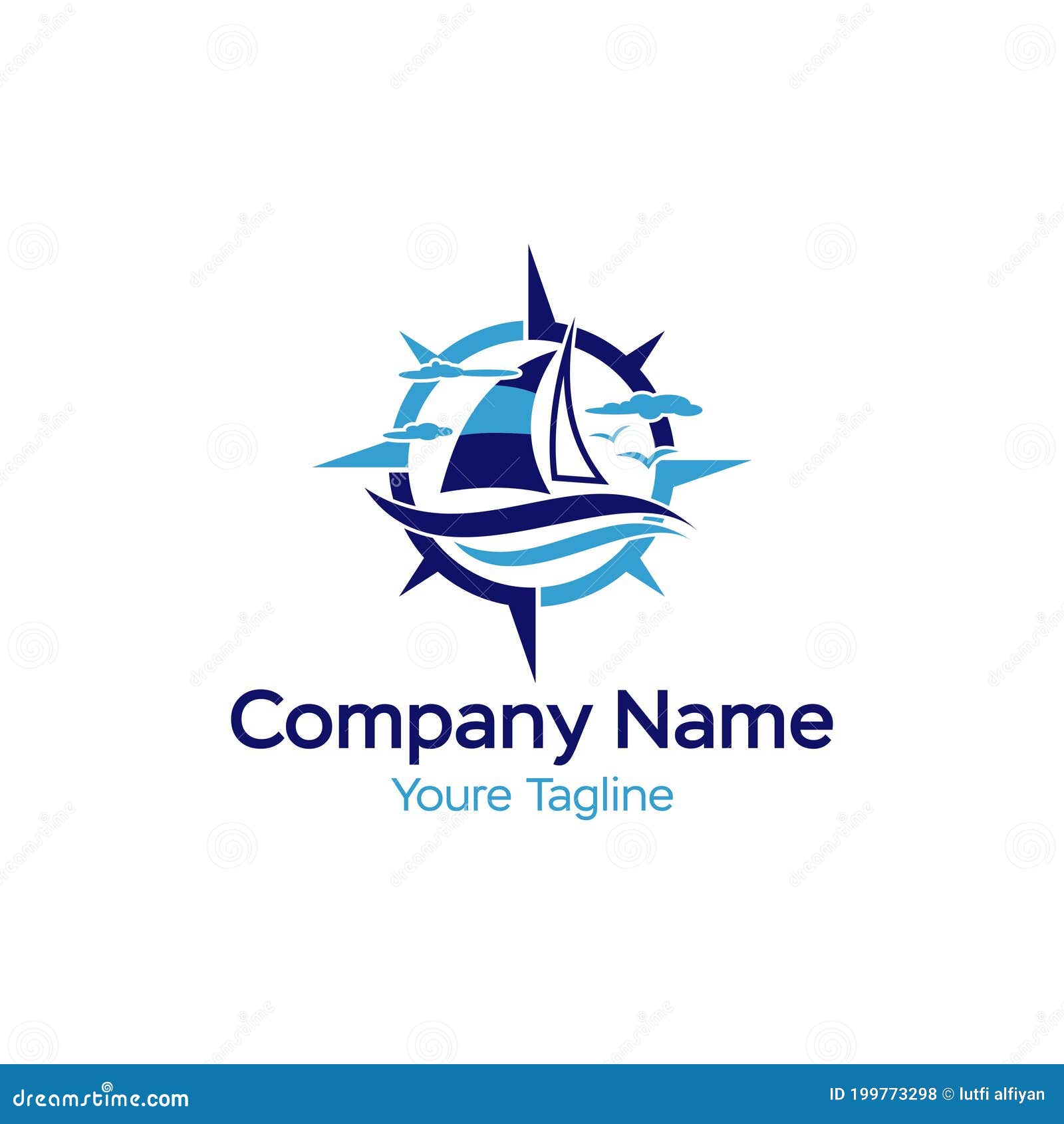 Creative and Elegant Compass Seal Logo Design Template Stock Vector ...
