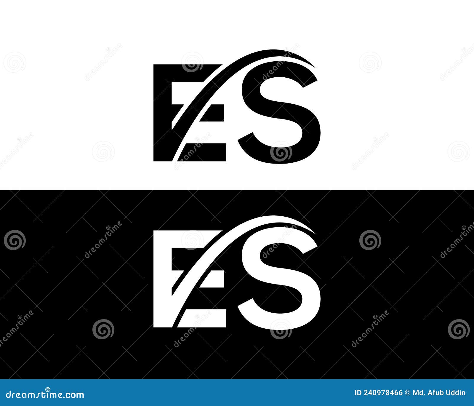Creative Elegant Monogram ES Logo Design Icon Premium Stock Vector ...
