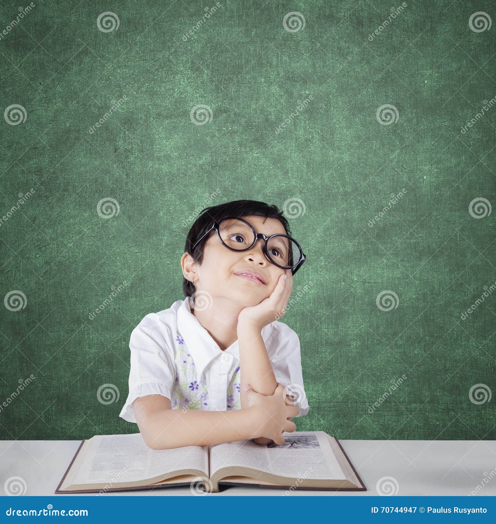 Creative Elementary School Student Daydreaming Stock Image - Image of ...
