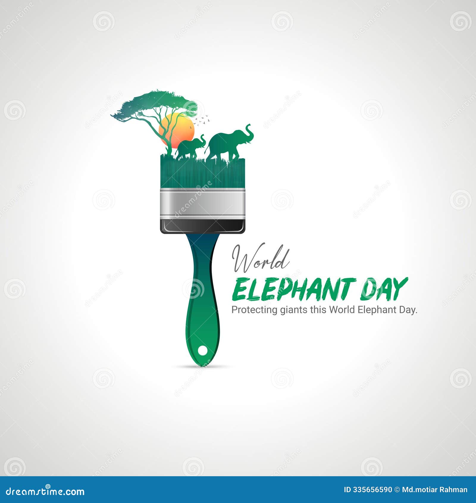 Creative Elephant Day Ads Design. Elephant Day, Elephant Vector Design ...