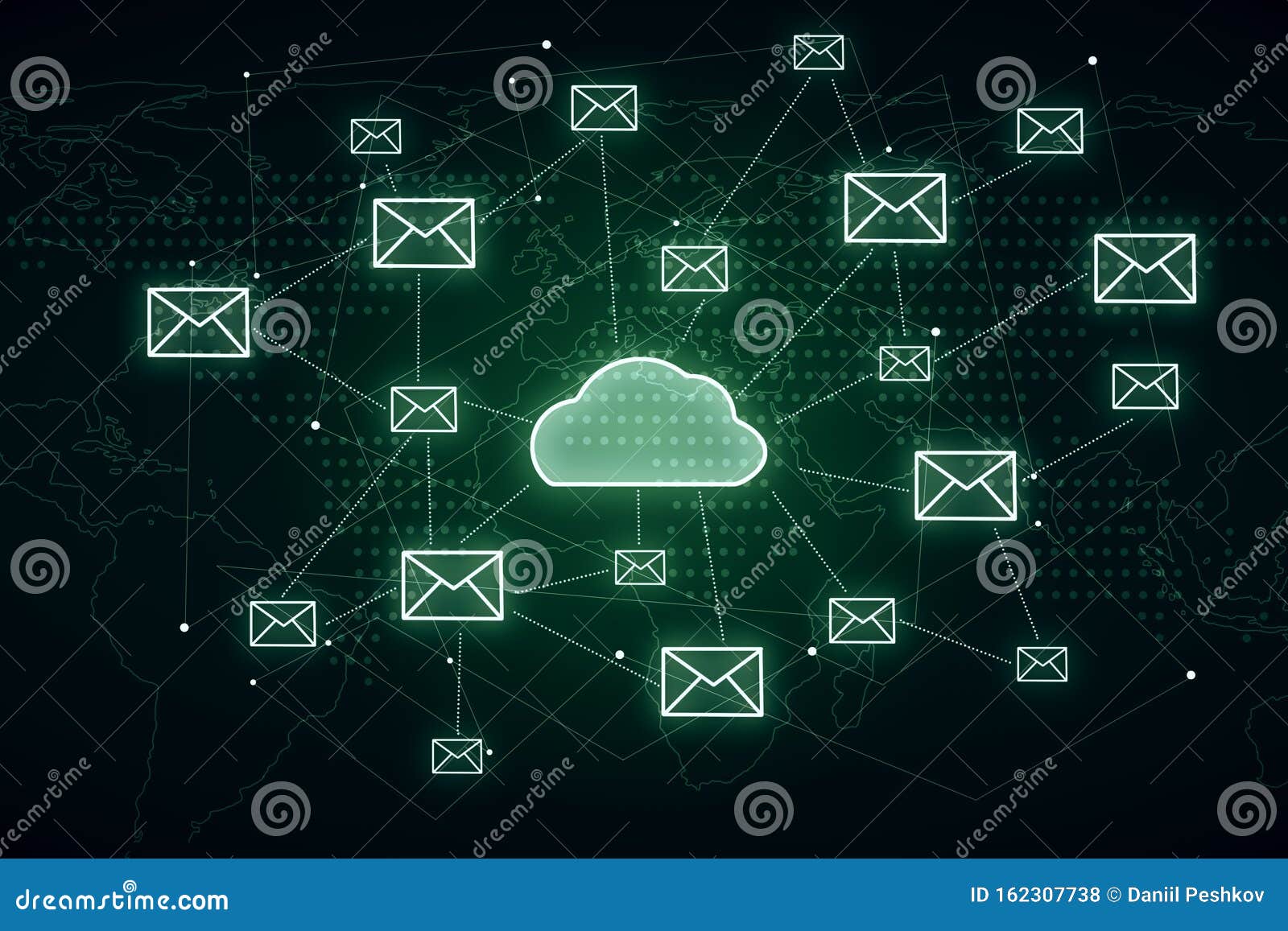 Creative Email Cloud Backdrop Stock Illustration - Illustration of ...