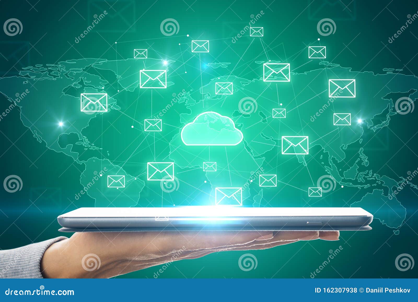 Creative Email Cloud Background Stock Photo - Image of connection ...