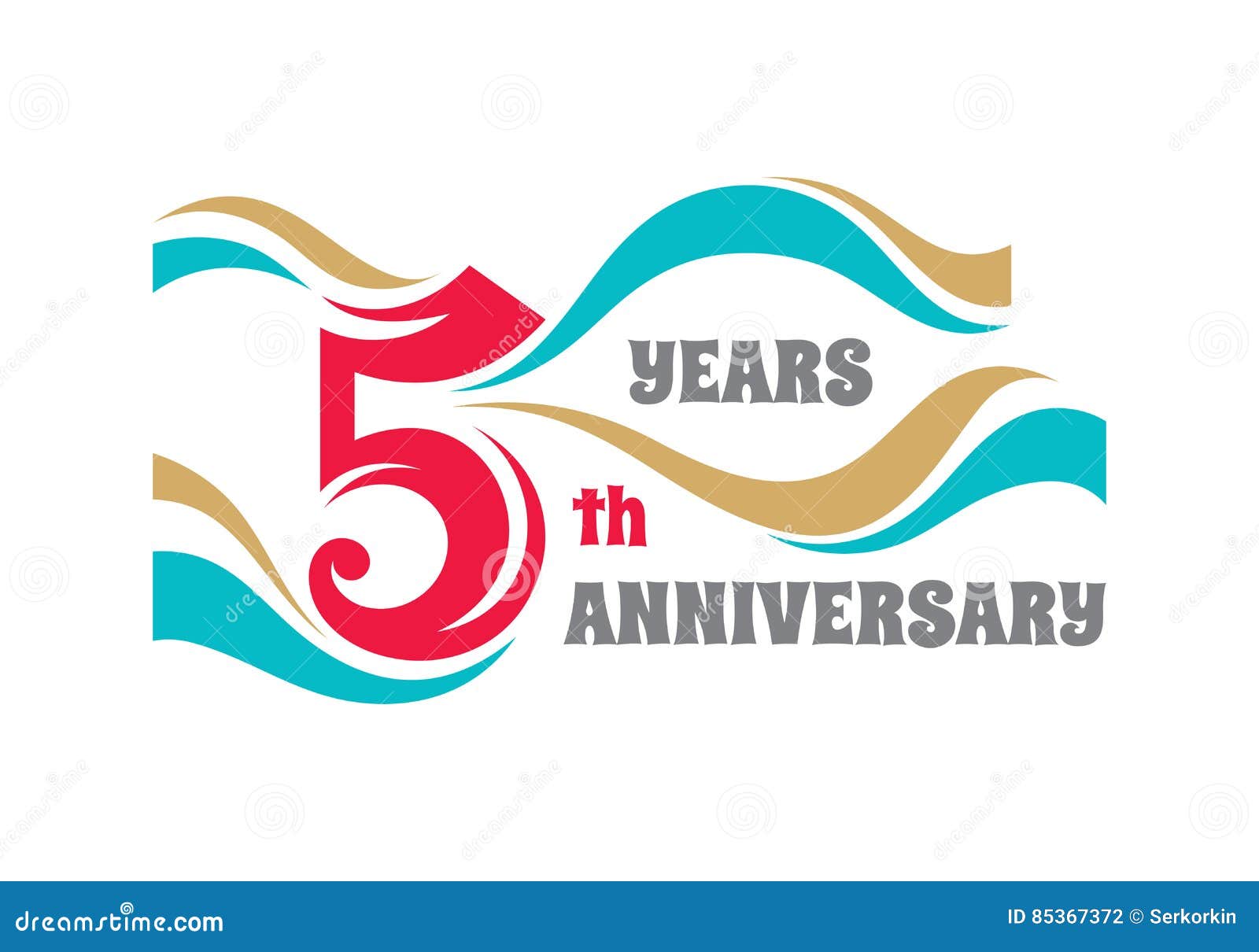 Creative Emblem 5 Th Years Anniversary. Five Template Logo Badge Design ...