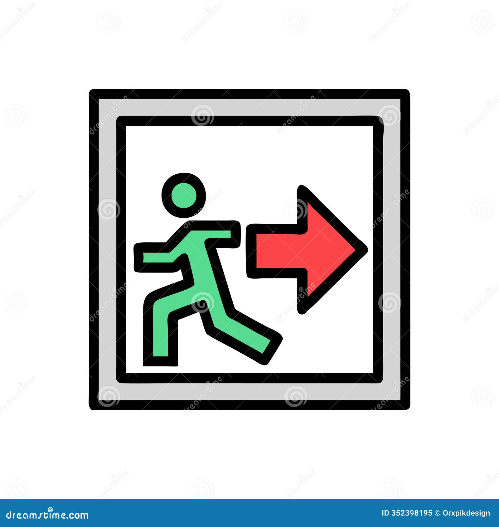 Creative Emergency Exit Sign Illustration for Safety Planning Stock ...