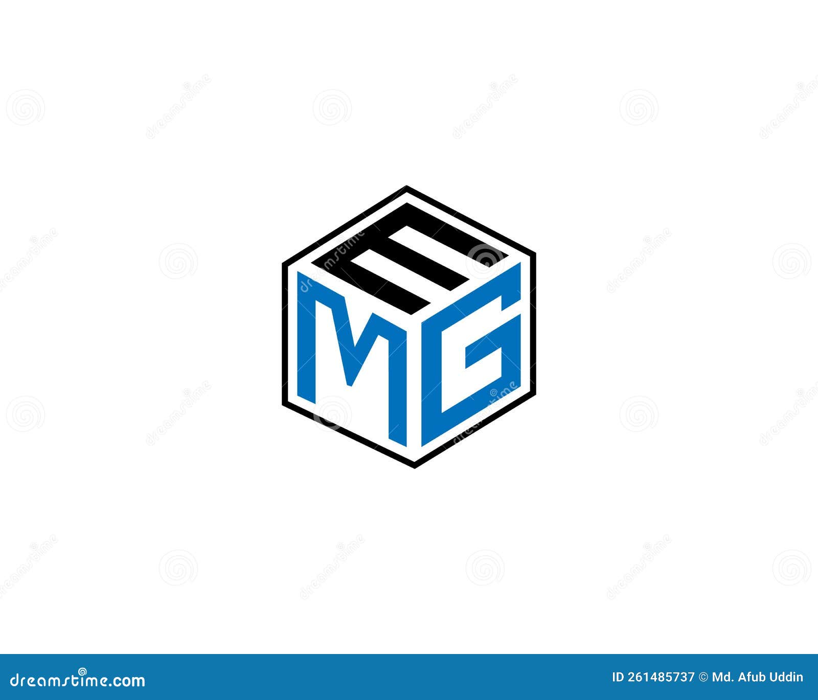 Creative EMG Letter Elegant Initial Modern Logo Design Stock Vector ...