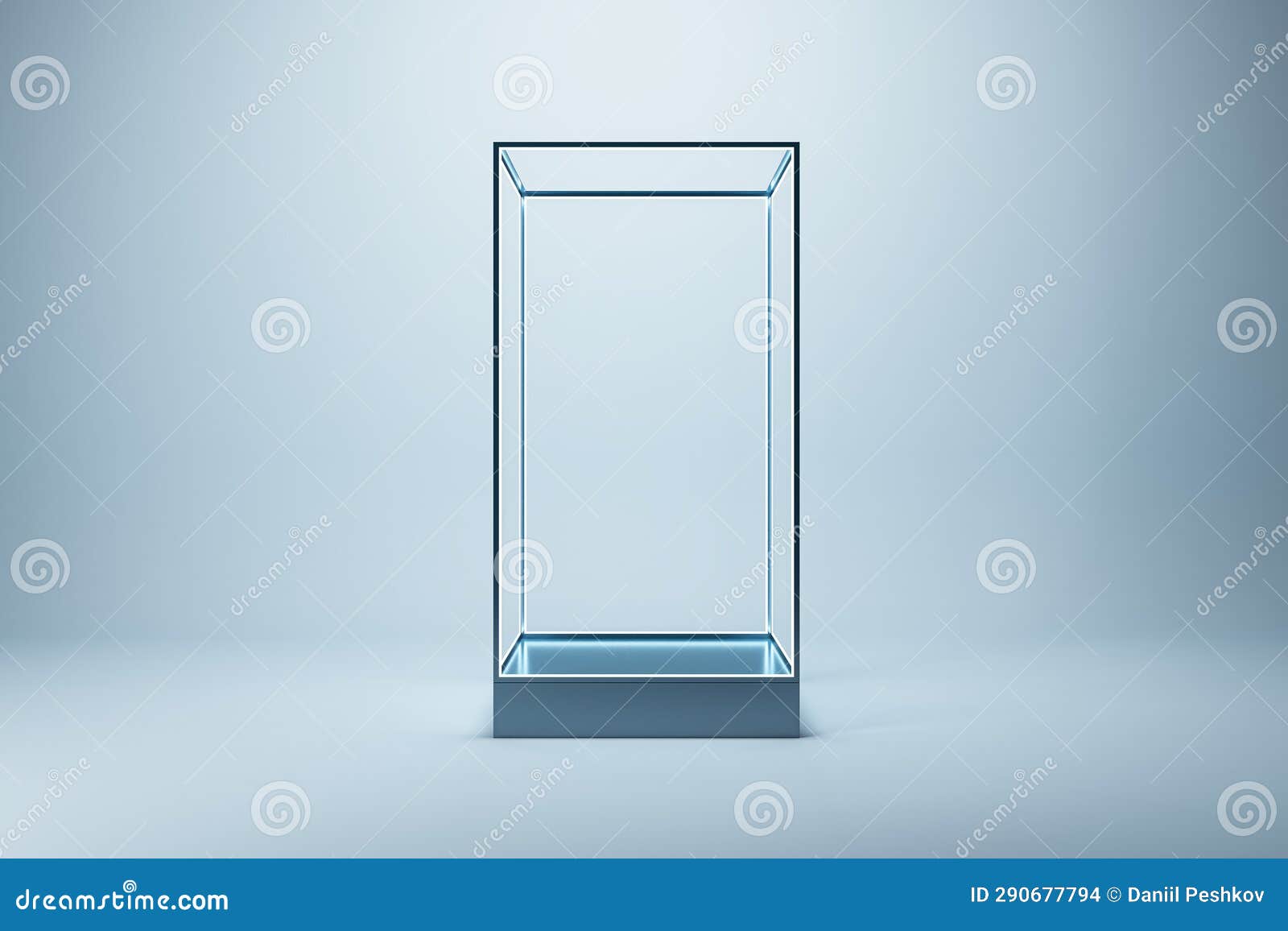 Creative Empty Glass Showcase on Background. Products Presentation and ...