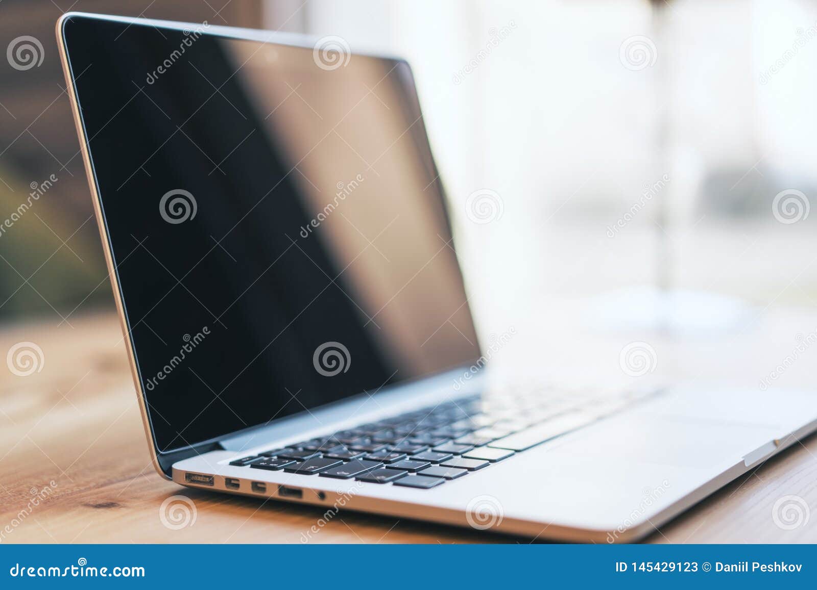 Creative Empty Laptop Display Stock Image - Image of mock, online ...