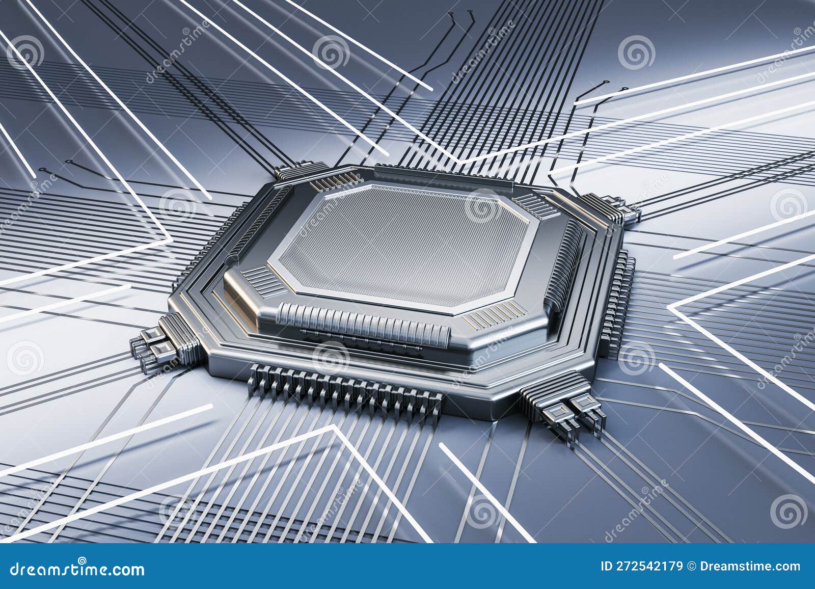 Creative Empty Silver Chip on Metal Backdrop with Lines. Mock Up Place ...