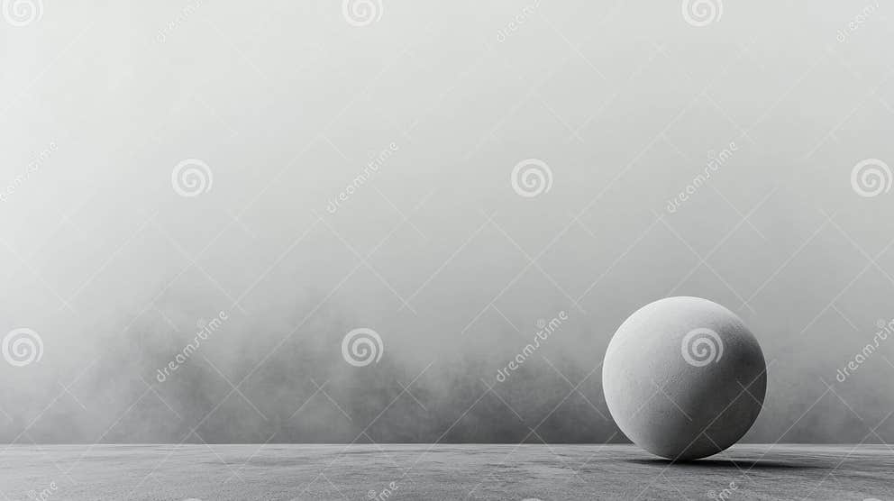 Creative Empty Space with a White Sphere and Soft Background Suitable ...