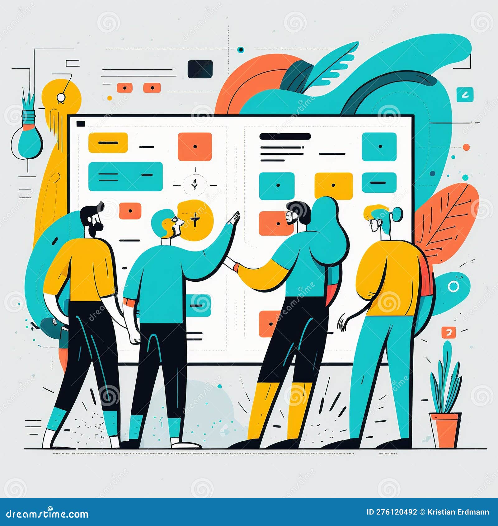 UI Design Team Brainstorming Ideas, Flat Illustration Stock ...