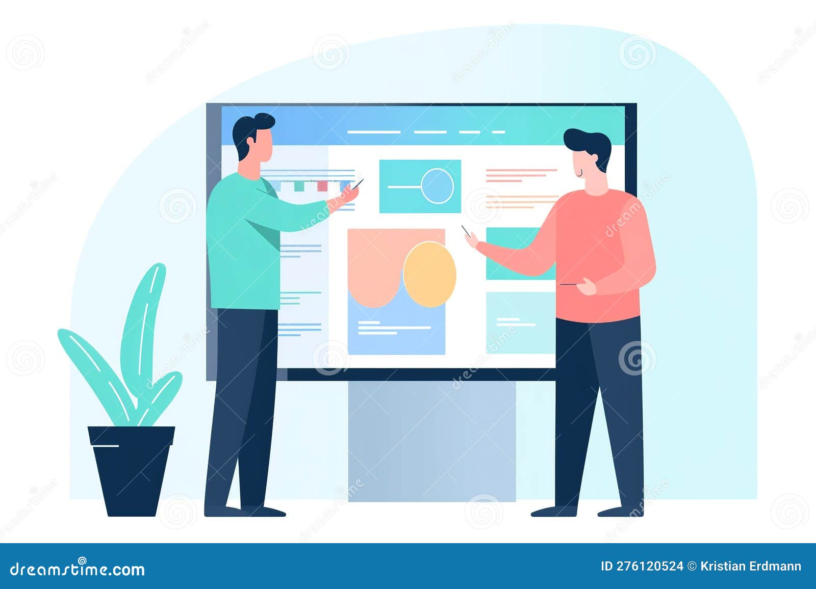 UI Design Team Brainstorming Ideas, Flat Illustration Stock ...
