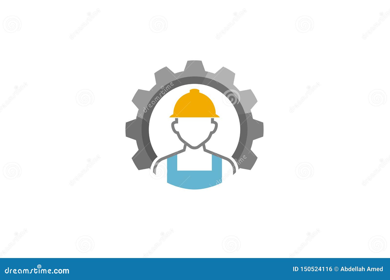 Creative Engineer Worker Gear Logo Design Illustration Stock Vector ...
