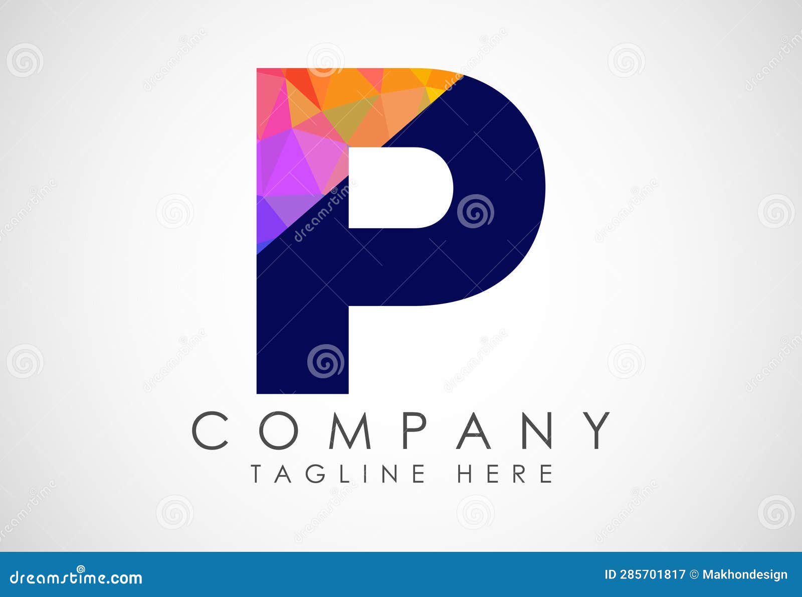 Creative English P Alphabet Low Poly Style Stock Vector - Illustration ...