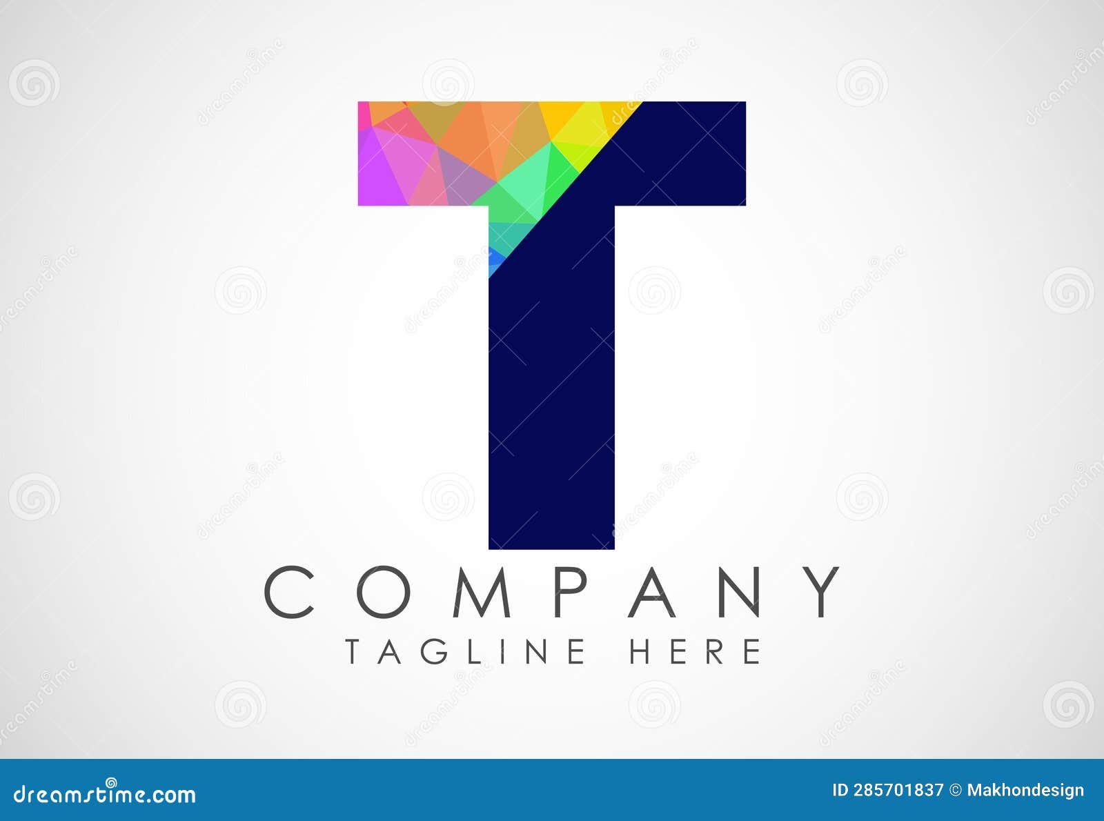Creative English T Alphabet Low Poly Style Stock Illustration ...