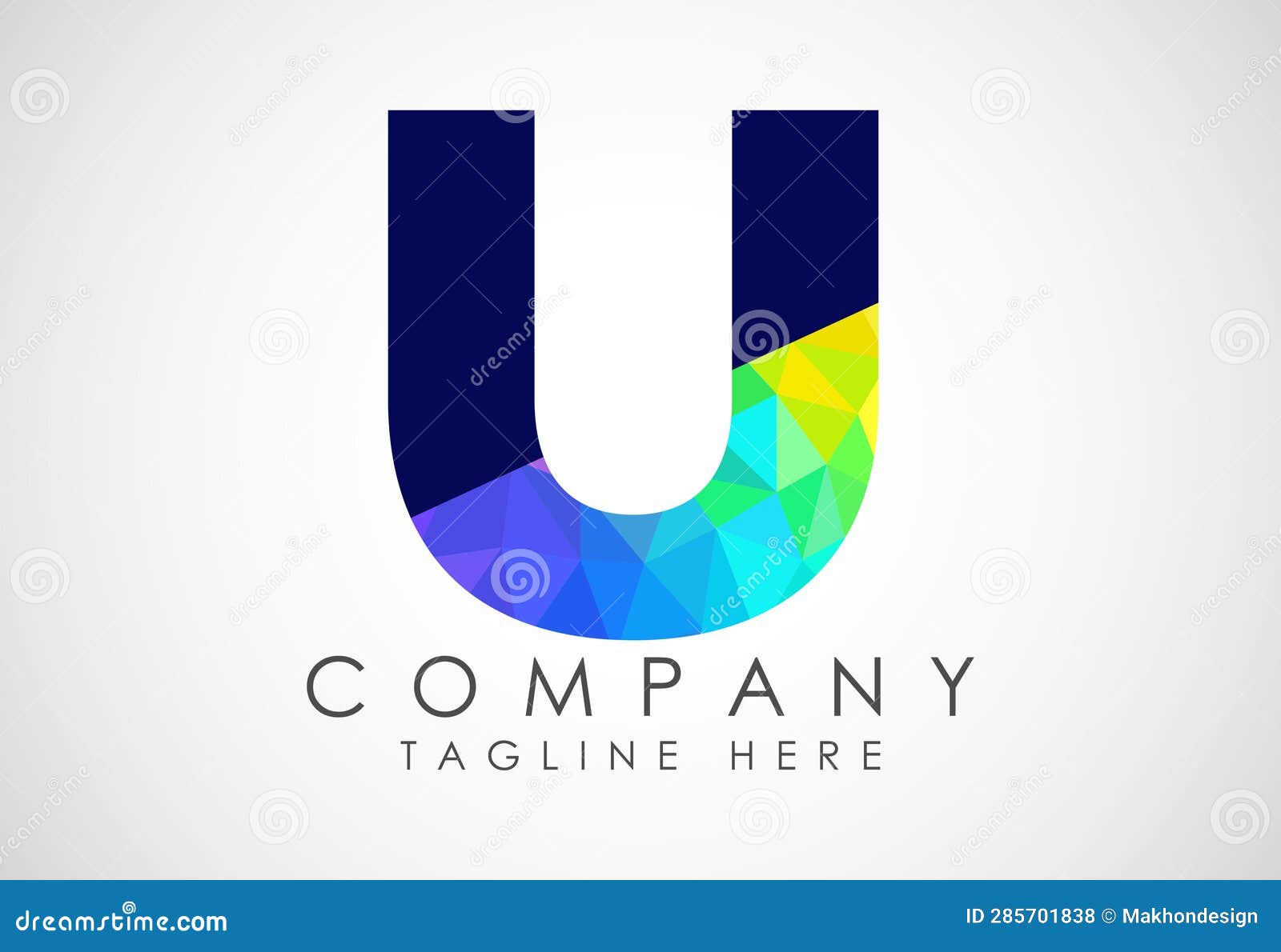 Creative English U Alphabet Low Poly Style Stock Illustration ...