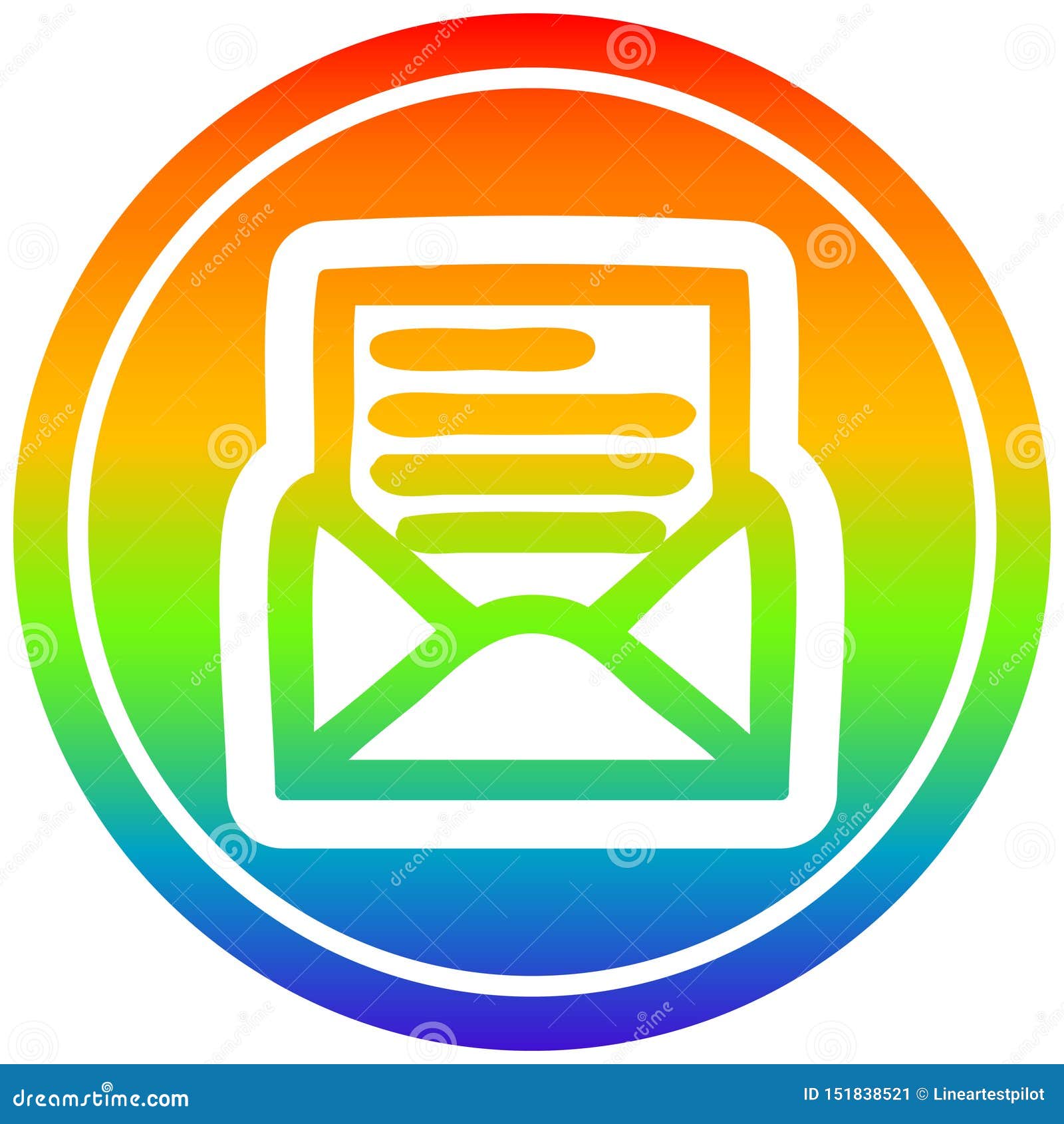 A Creative Envelope Letter Circular in Rainbow Spectrum Stock Vector ...
