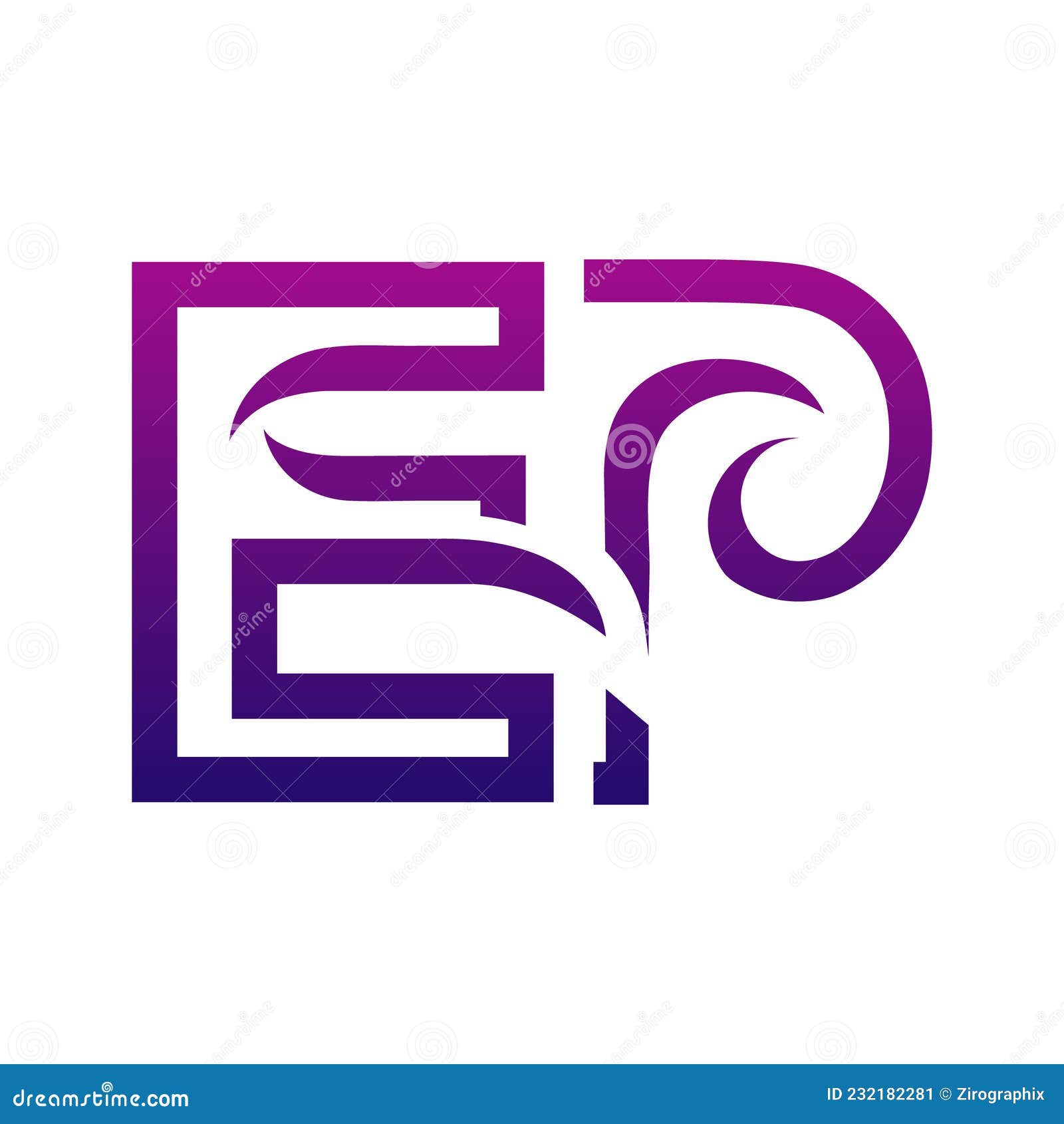 Creative EP Logo Icon Design Stock Vector - Illustration of blue ...