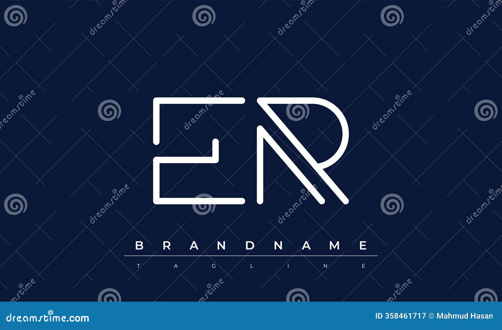 Creative ER Letter Initial Logo Vector Image | CartoonDealer.com #358461717