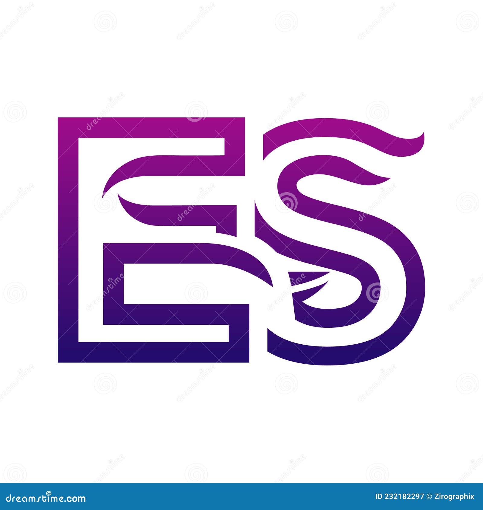 Creative ES Logo Icon Design Stock Vector - Illustration of edge ...