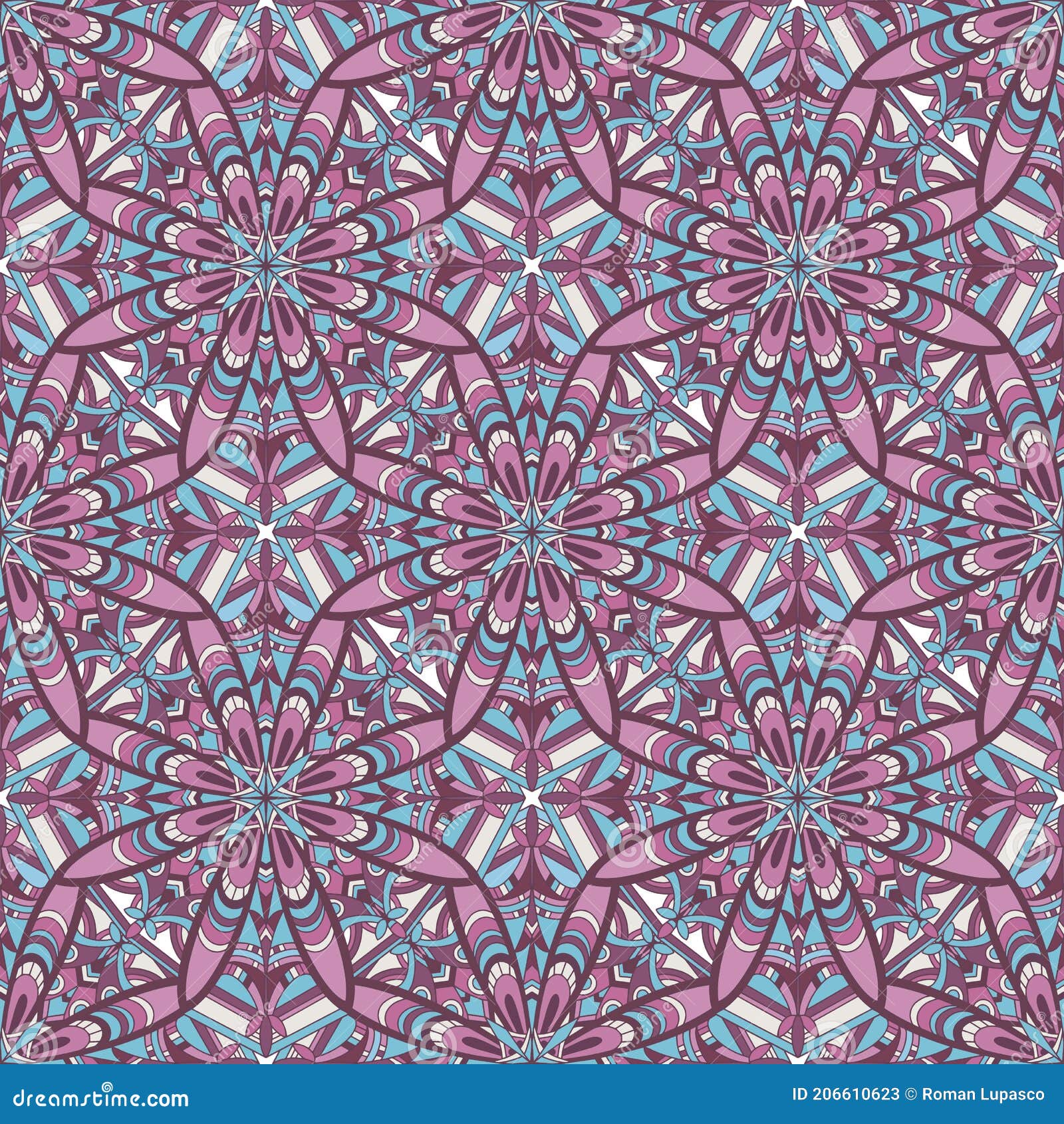 Creative Ethnic Style Square Seamless Pattern. Unique Geometric Vector ...