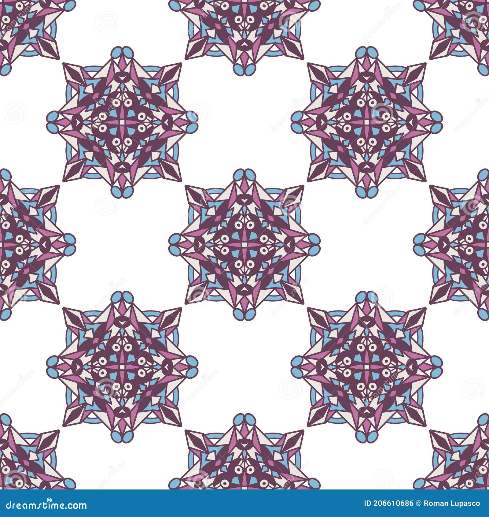 Creative Ethnic Style Square Seamless Pattern. Unique Geometric Vector Swatch Stock Illustration ...